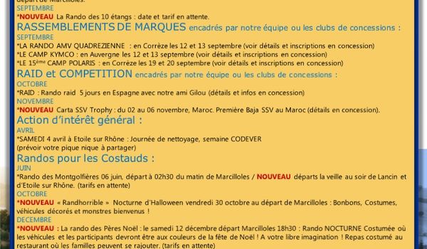 Calendrier 2020 | Blog Groupe Quad Action